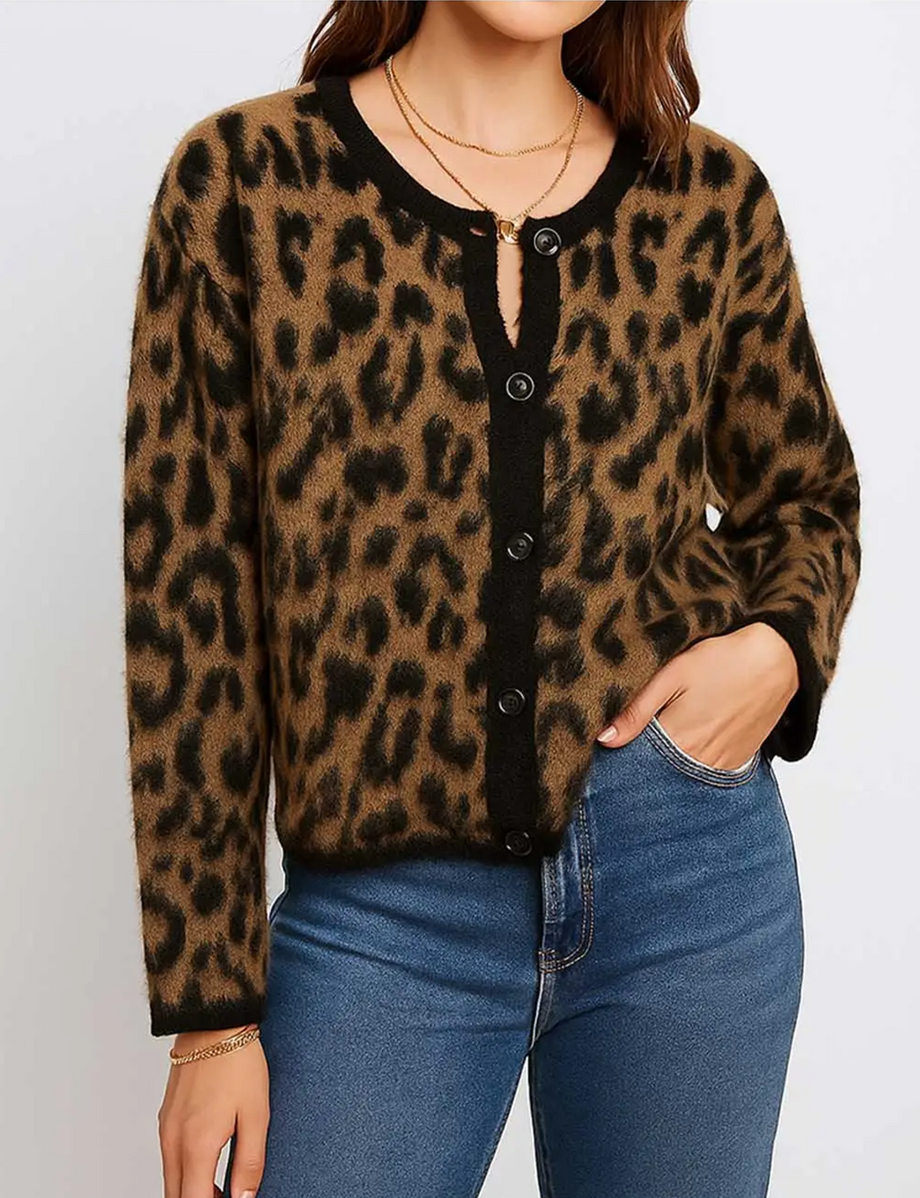 Leopard Knit Cardigan, Leopard – Punch Clothing