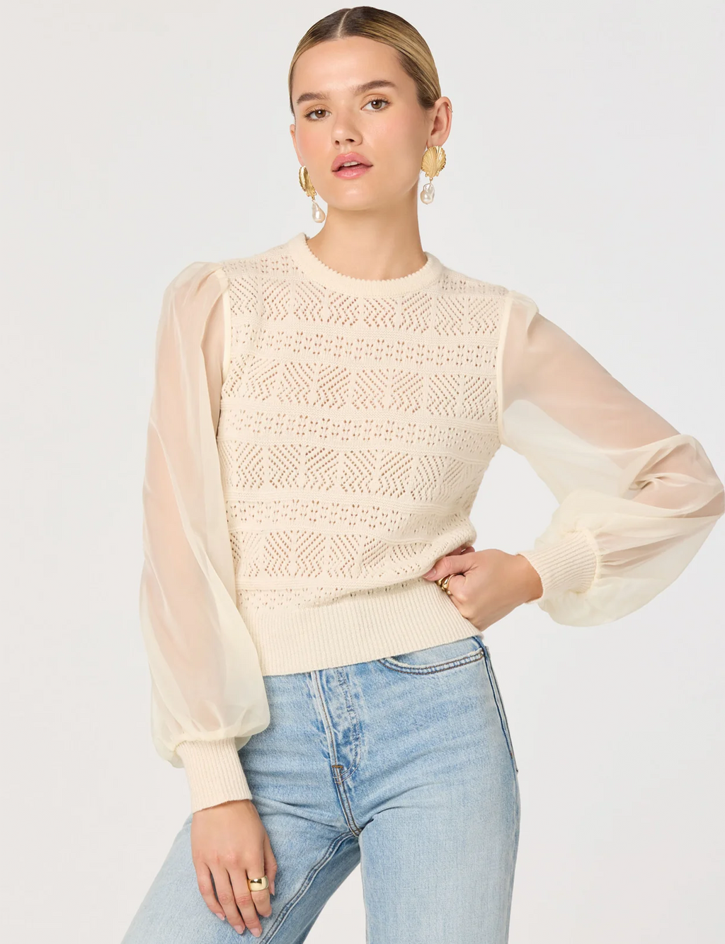 Ann Sweater Top, Vintage Cream – Punch Clothing