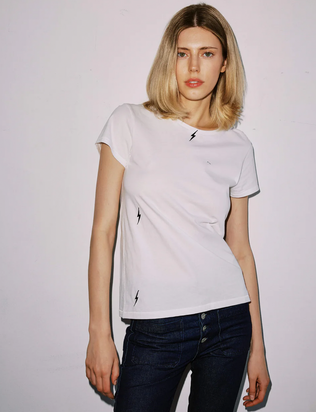 Embroidered Shirt, White Bolt – Punch Clothing