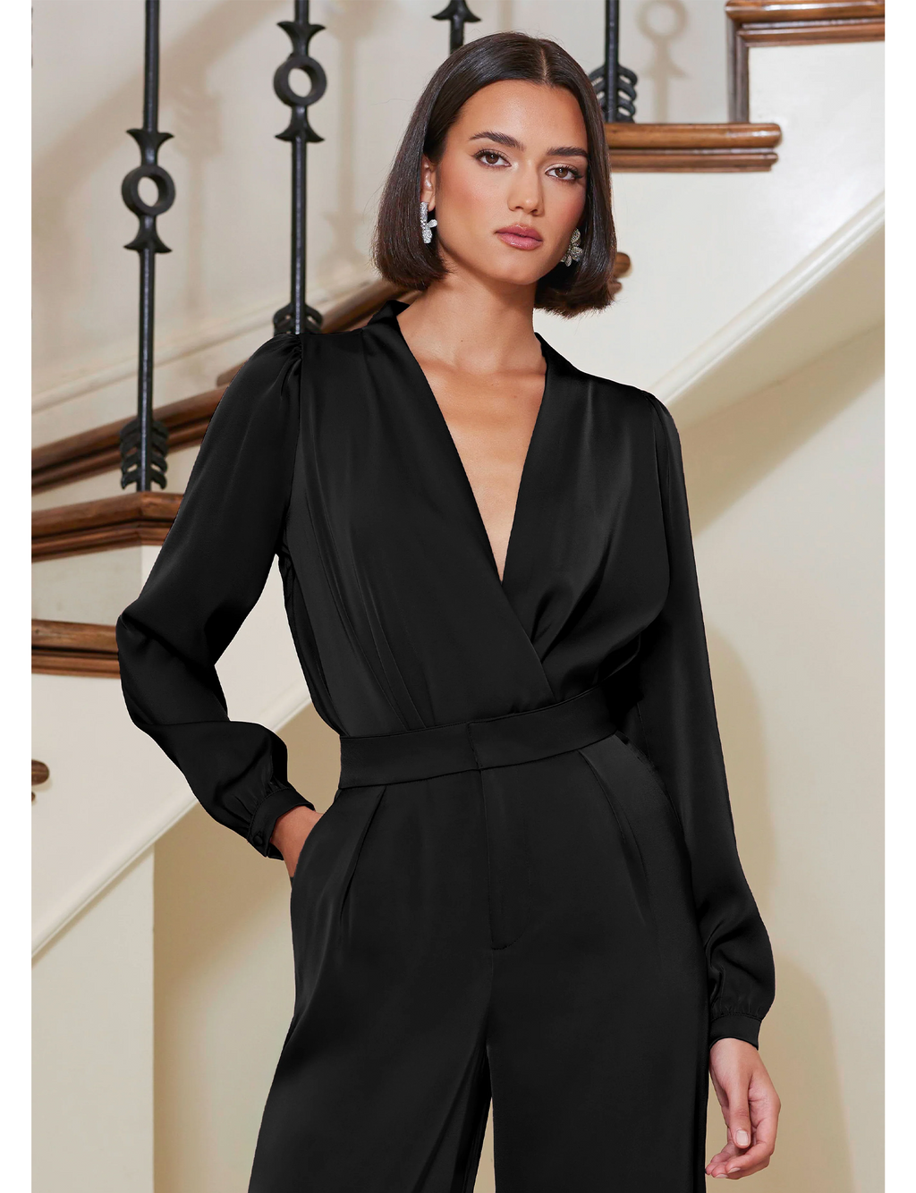 Fluid Satin Blouse, Black – Punch Clothing