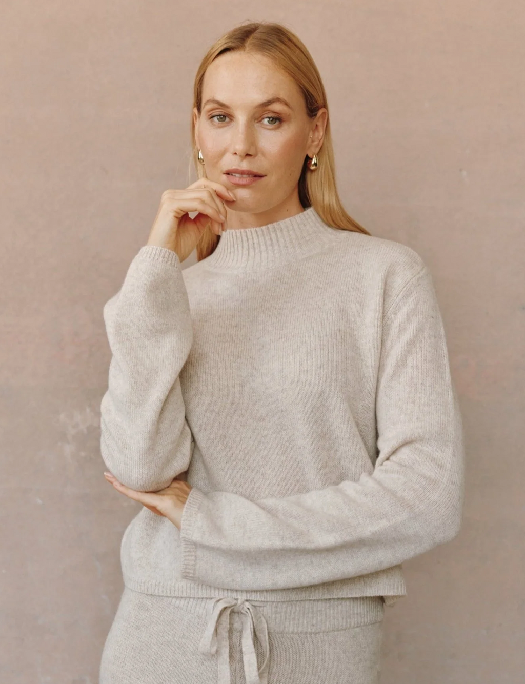 Mock Neck Sweater, Ivory Oat – Punch Clothing