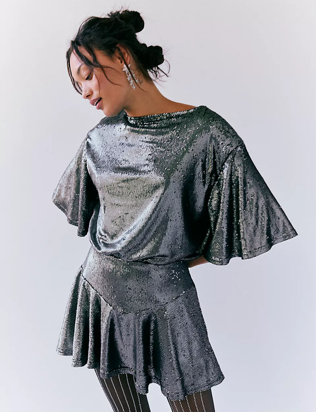 Manuka Sequin Mini, Gunmetal – Punch Clothing