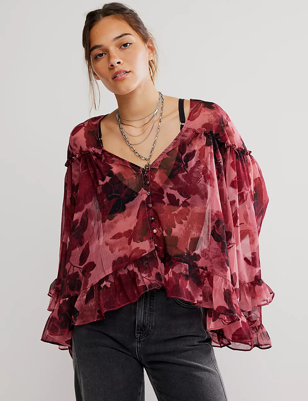 Day Dreaming Blouse, Rose/Combo – Punch Clothing