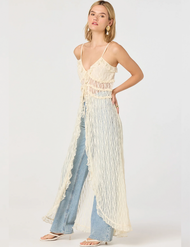 Sariyah Lace Duster Top, Cream – Punch Clothing