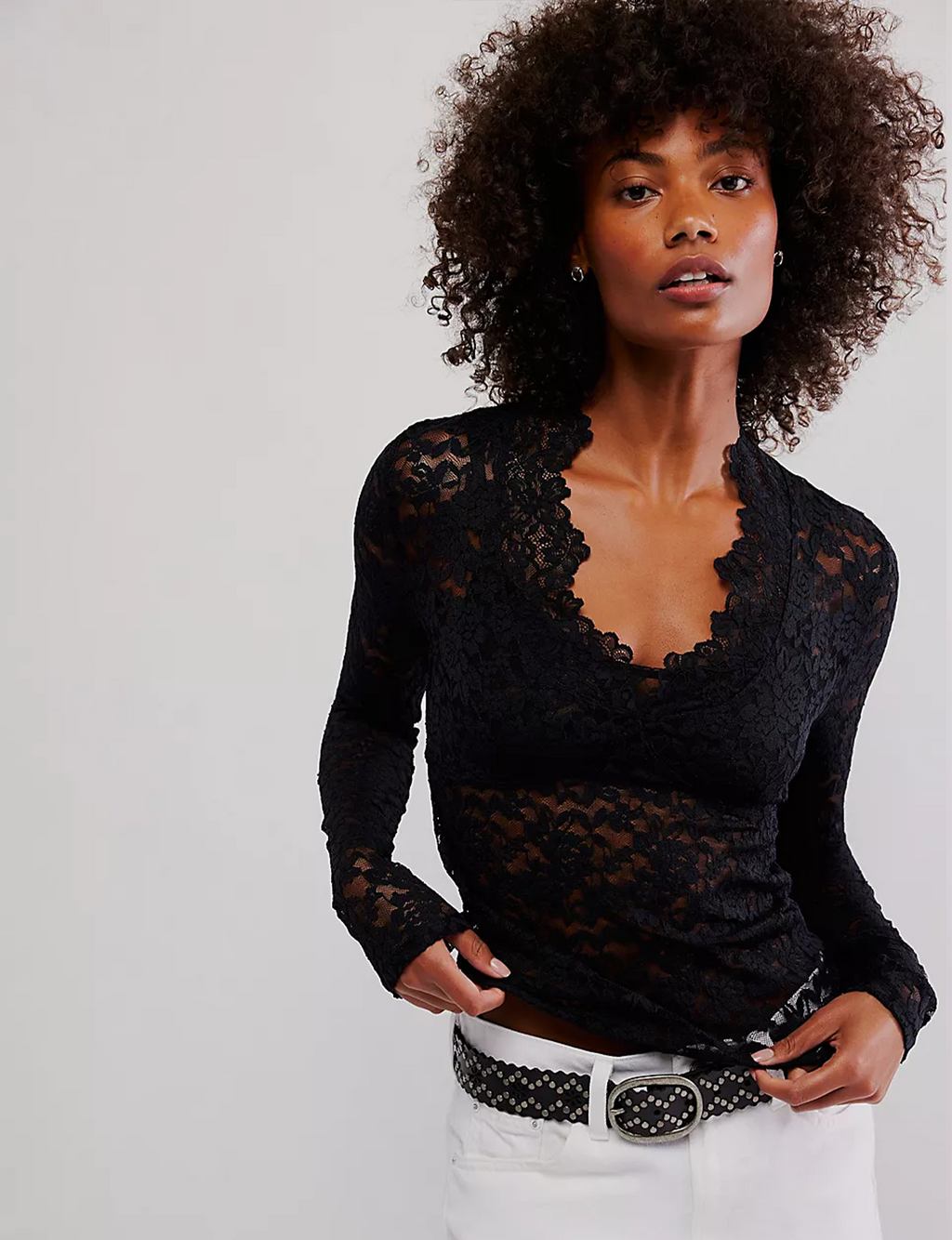 All Day Lace Long Sleeve, Black – Punch Clothing