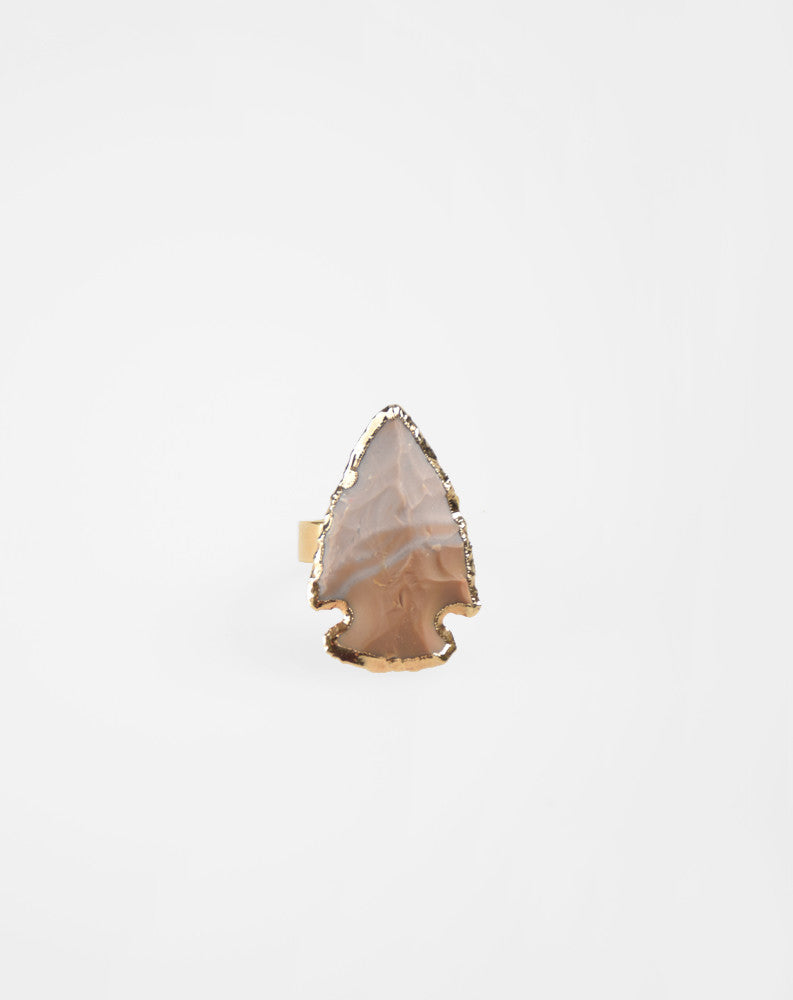 Lux Divine Arrowhead Ring in Grey/Gold – Punch Clothing