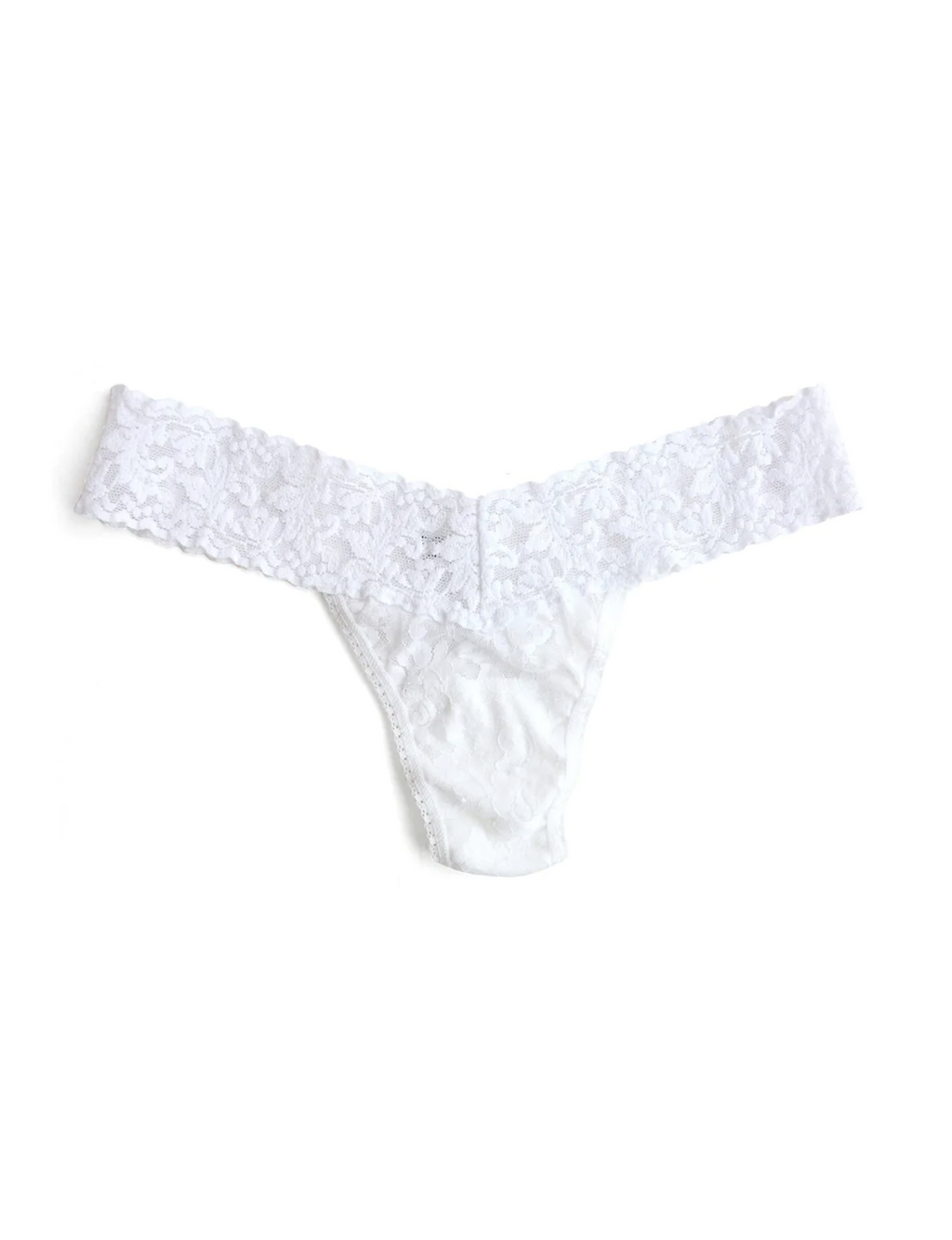 Signature Lace Low Rise Thong, White – Punch Clothing